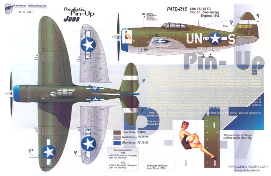 Aztec Decals 1/48 REALISTIC REPUBLIC P-47 THUNDERBOLT PIN-UP JUGS | eBay
