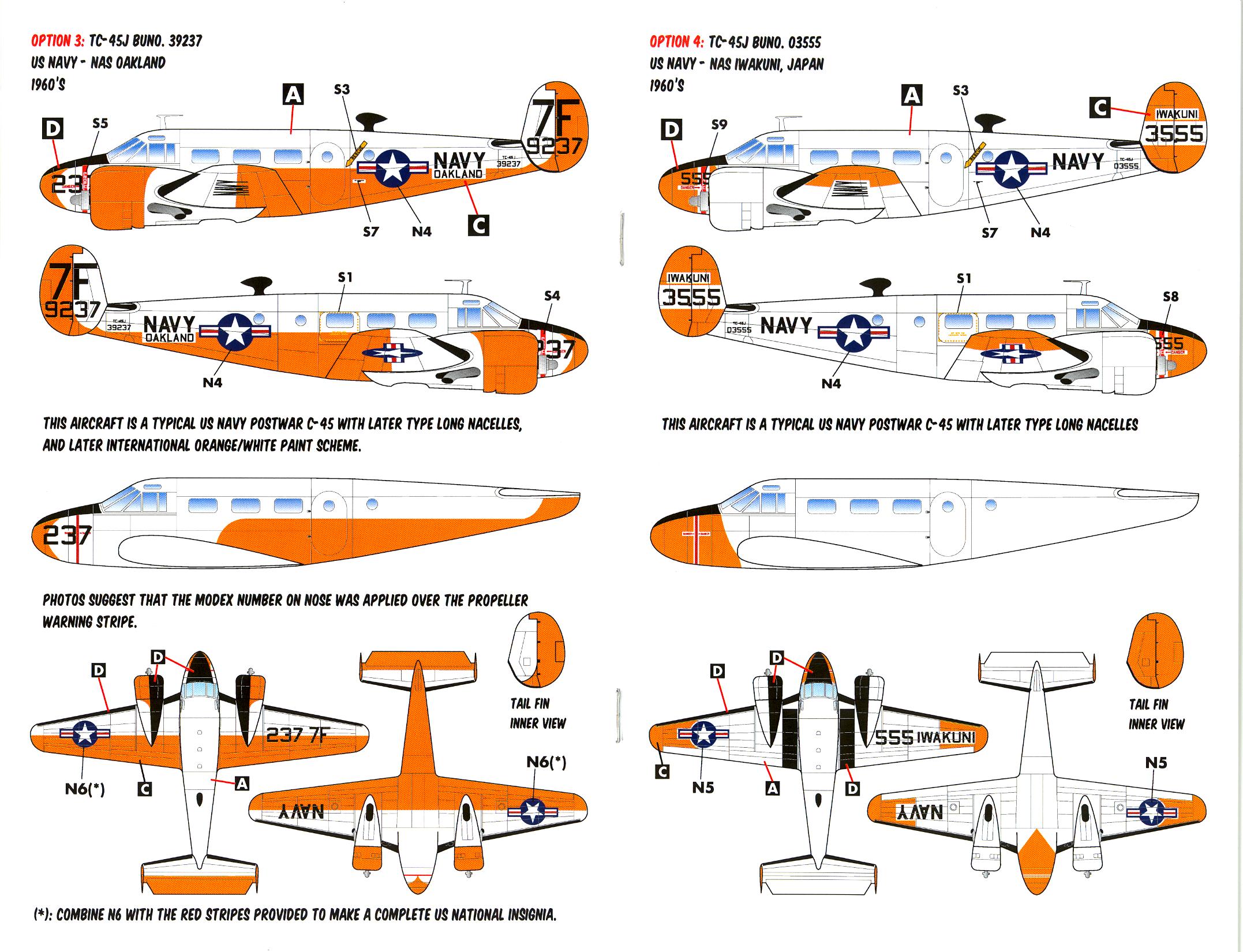 Caracal Decals 1/48 BEECHCRAFT C-45 EXPEDITOR U.S. Navy & U.S.A.F. Part ...