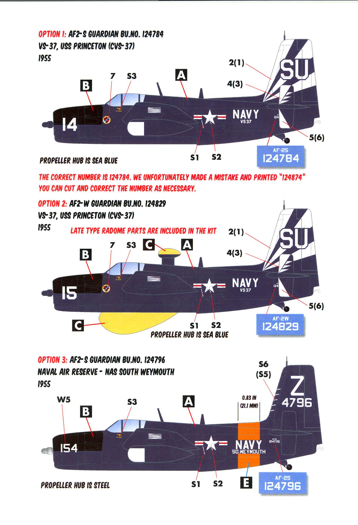 Caracal Decals 1/48 GRUMMAN AF-2 GUARDIAN U.S. Navy ASW Aircraft | eBay