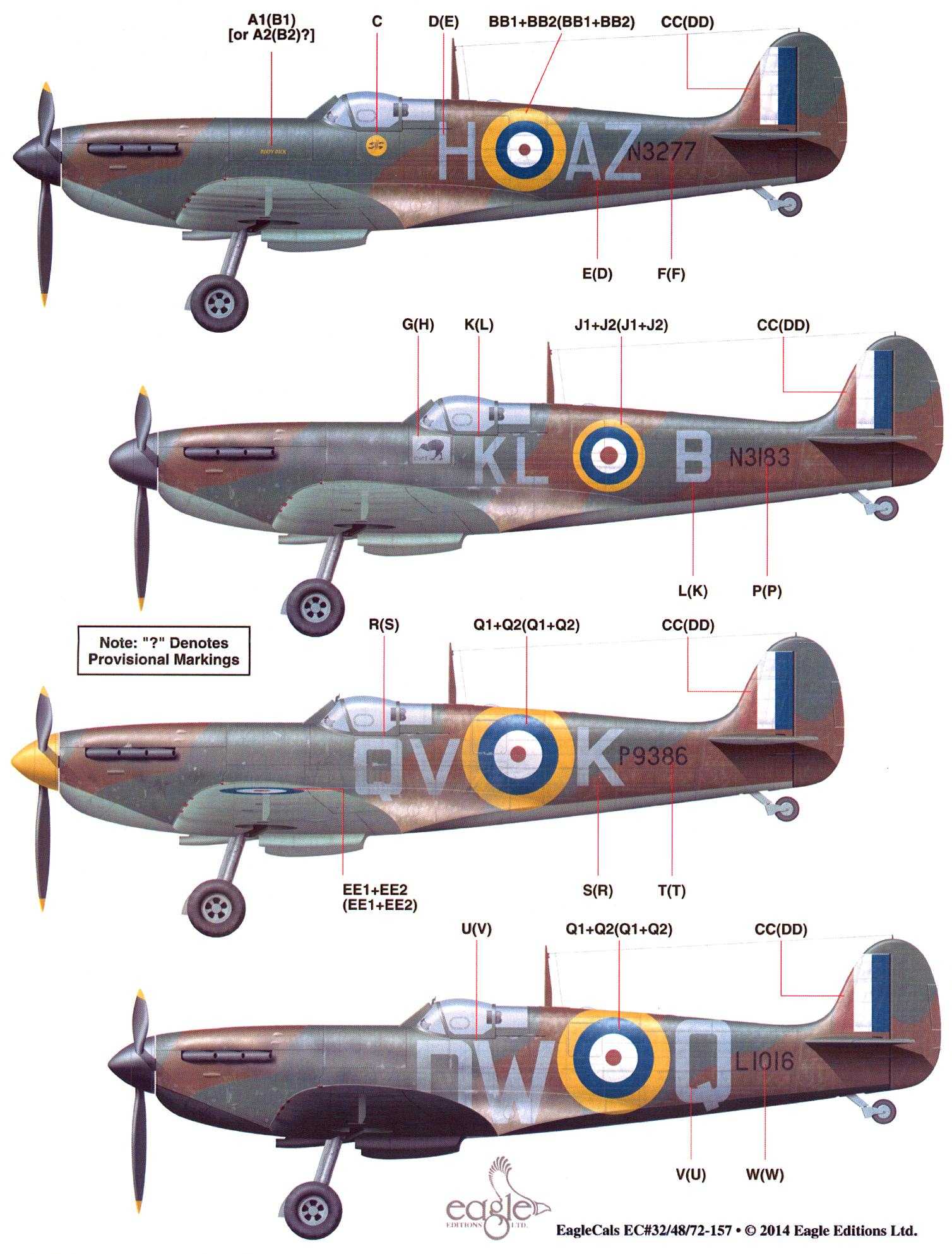 EagleCals Decals 1/32 SUPERMARINE SPITFIRE Mk.Ia British Fighter | eBay