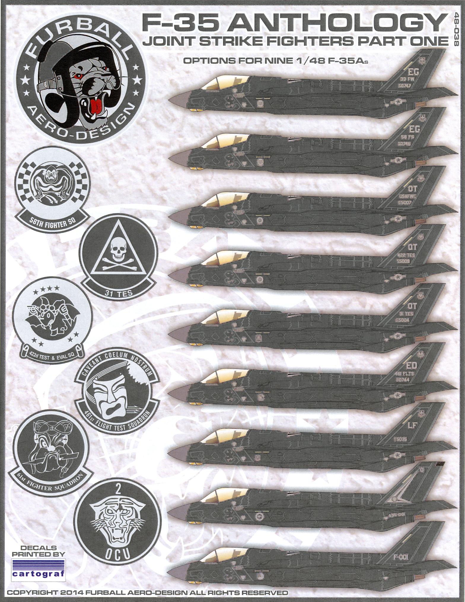 Furball Decals 1/48 LOCKHEED MARTIN F-35A JOINT STRIKE FIGHTER Part 1