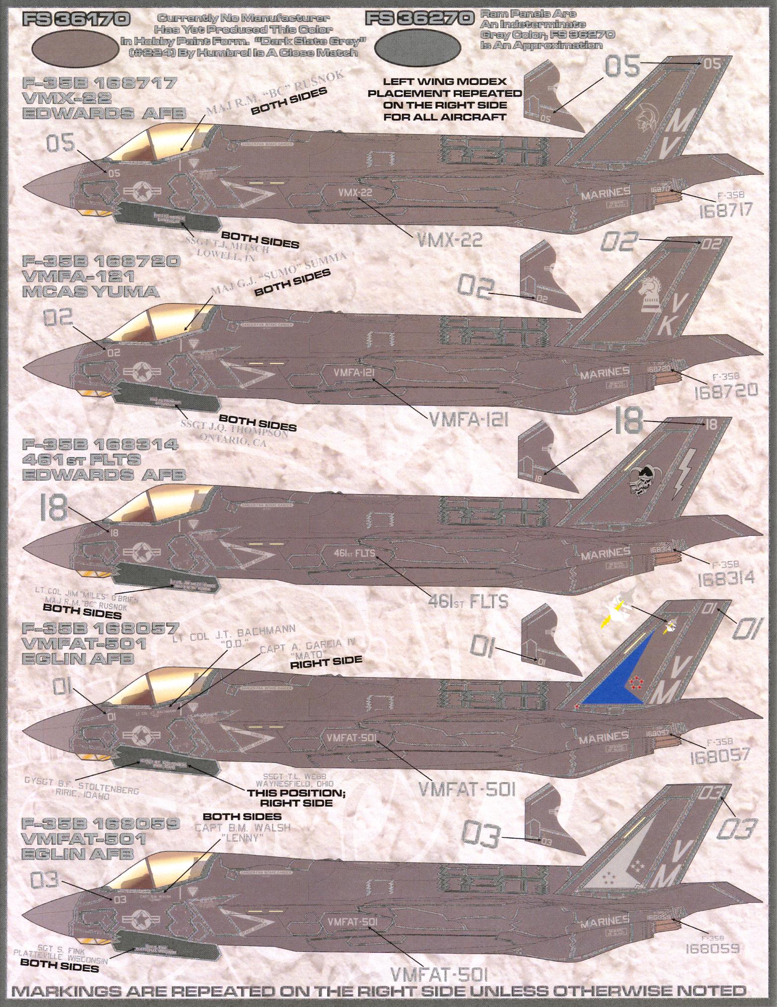 Furball Decals 1/48 LOCKHEED MARTIN F-35B/C JOINT STRIKE FIGHTER Part 2 ...