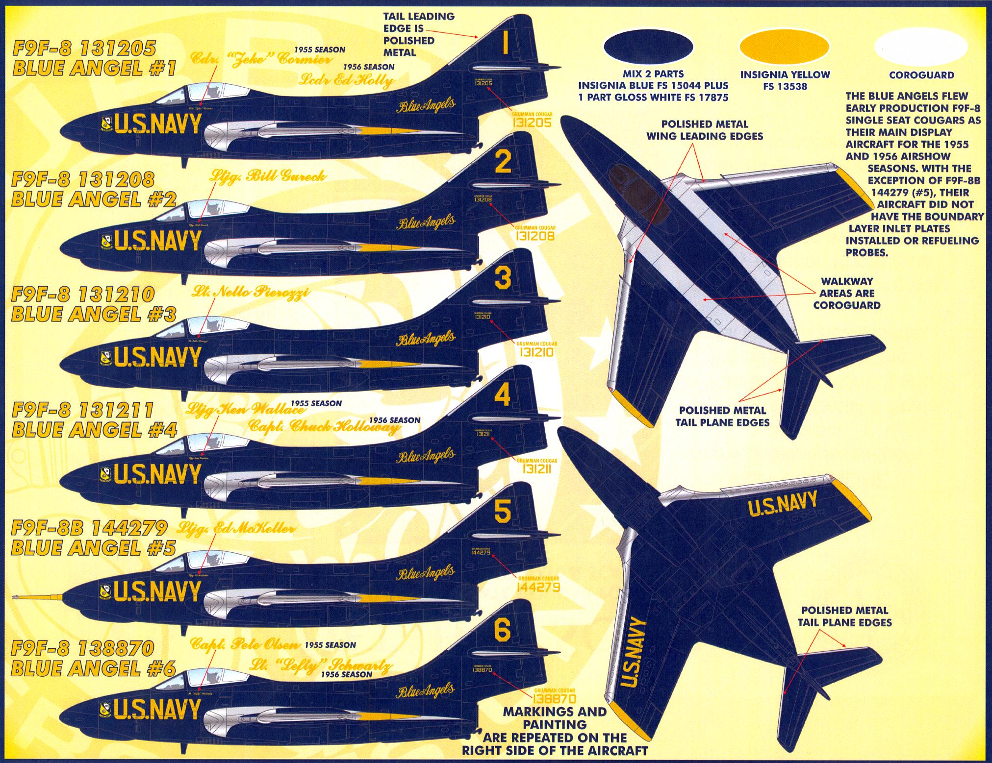 Furball Decals 1/48 GRUMMAN COUGAR BLUE ANGELS DEMONSTRATION TEAM
