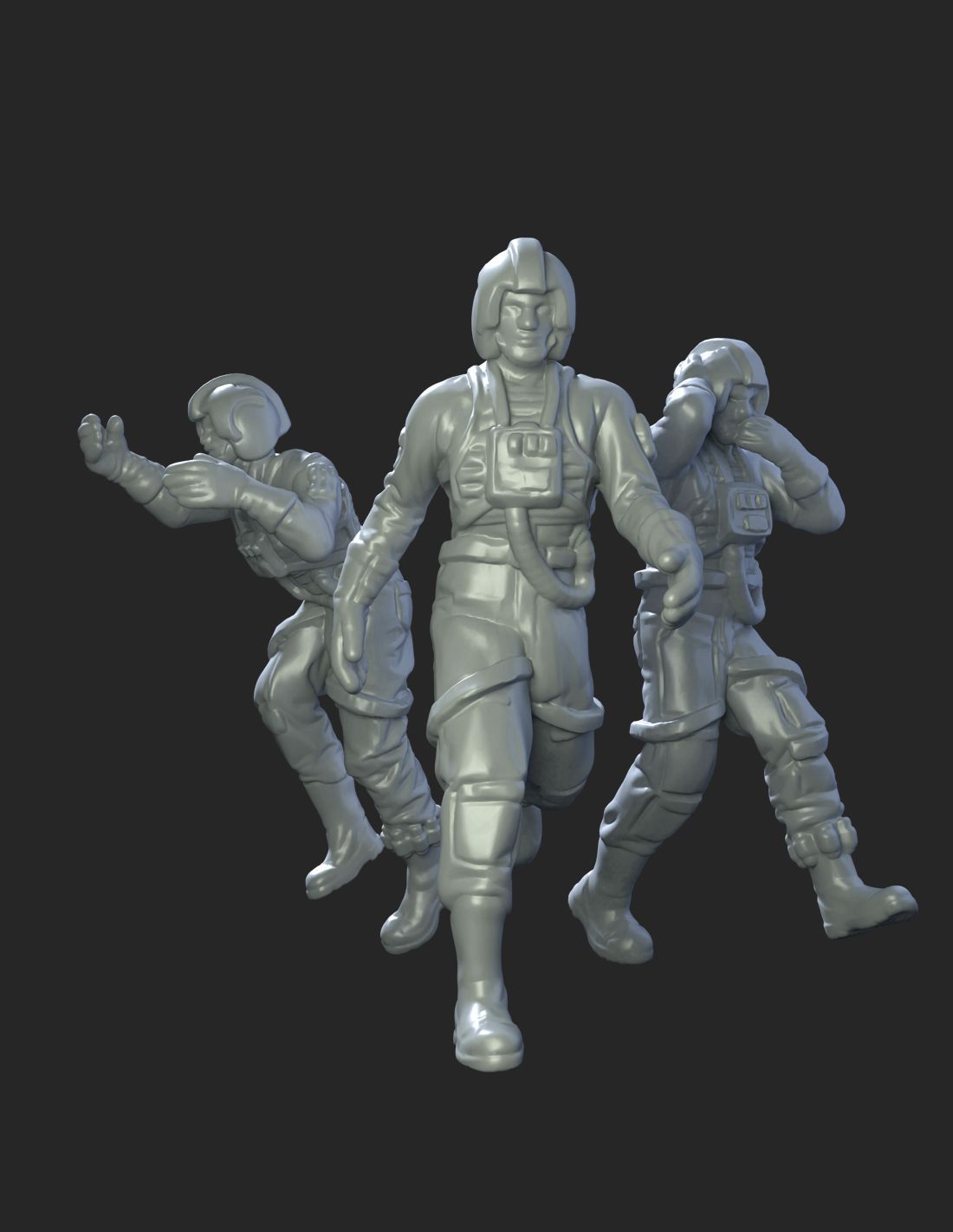 Green Strawberry Models 1/72 HANGER CREW PART 4 PILOTS ON ALERT Resin ...