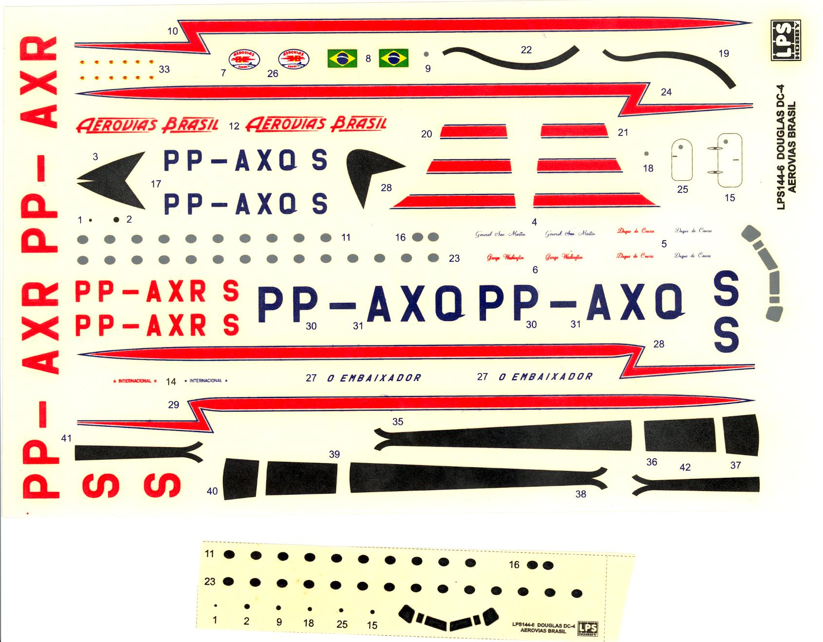 LPS Decals 1/144 DOUGLAS DC-4 SKYMASTER AEROVIAS BRASIL Airlines | eBay