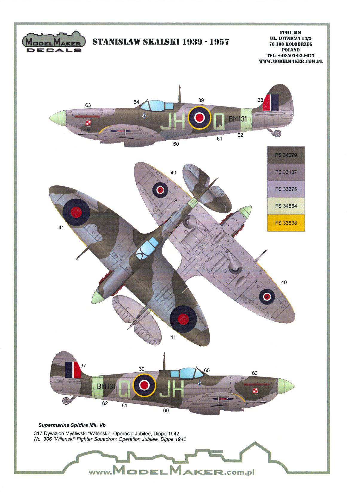 Model Maker Decals 1/48 THE AIRCRAFT OF POLISH ACE STANISLAW SKALSKI | eBay