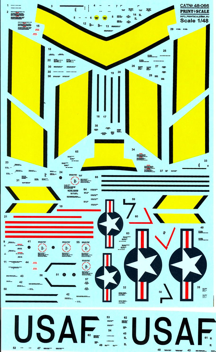 Print Scale Decals 1/48 NORTH AMERICAN F-86 SABRE JET TECHNICAL ...