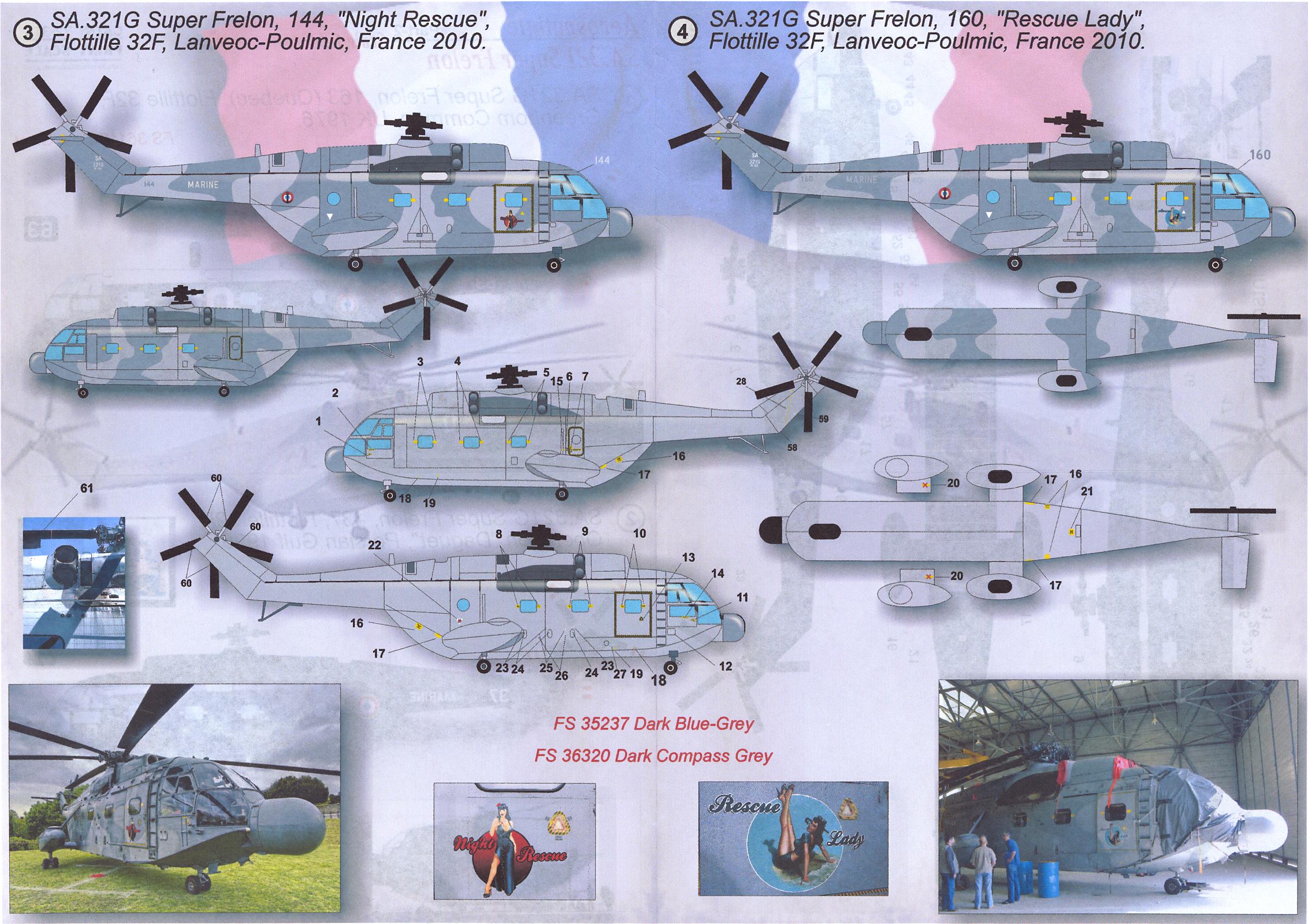 Print Scale Decals 1/72 AEROSPATIALE SA.321 SUPER FRELON Helicopter ...