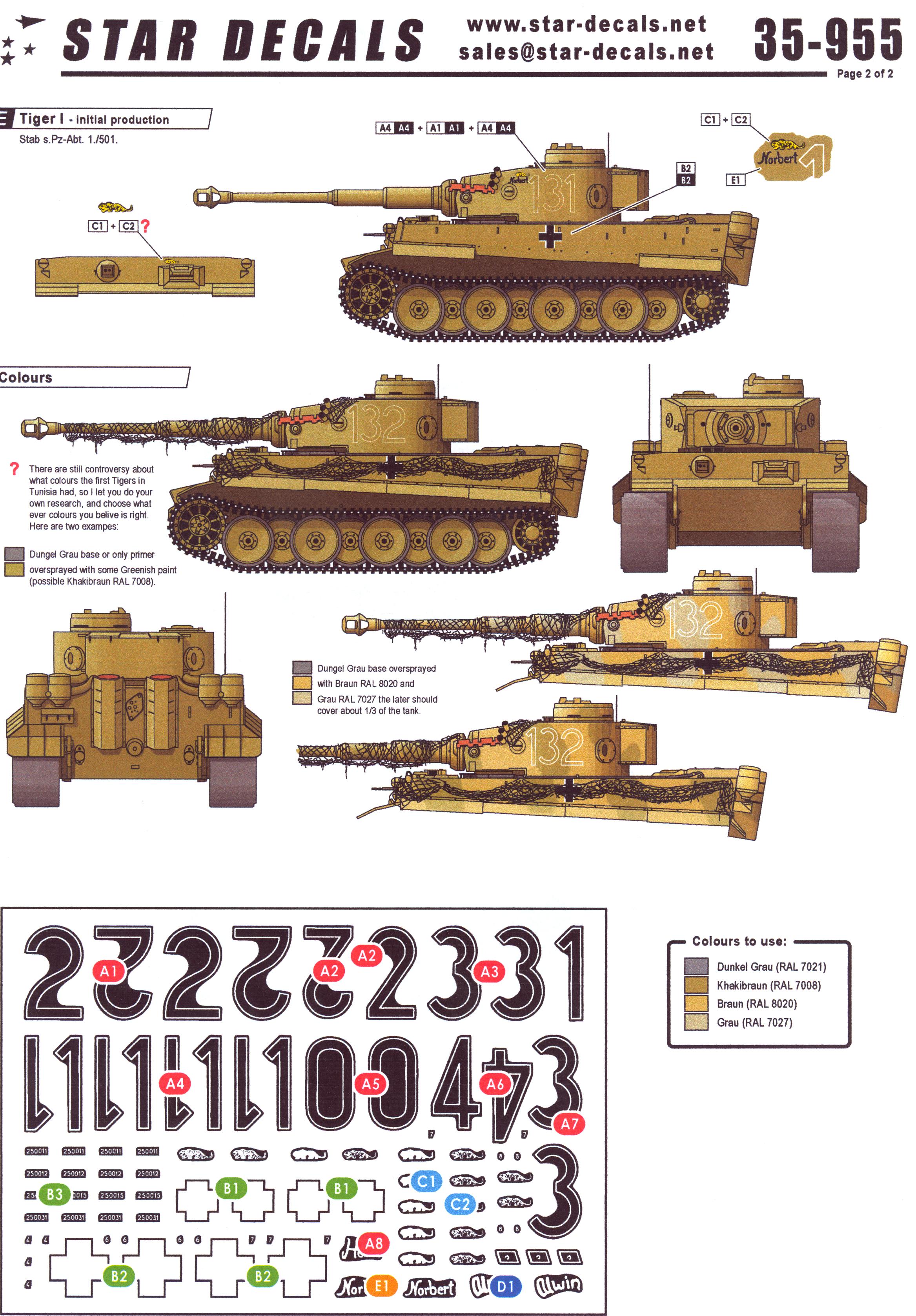 Star Decals 1/35 GERMAN AFRIKA KORPS TIGER TANKS Part 2 | eBay