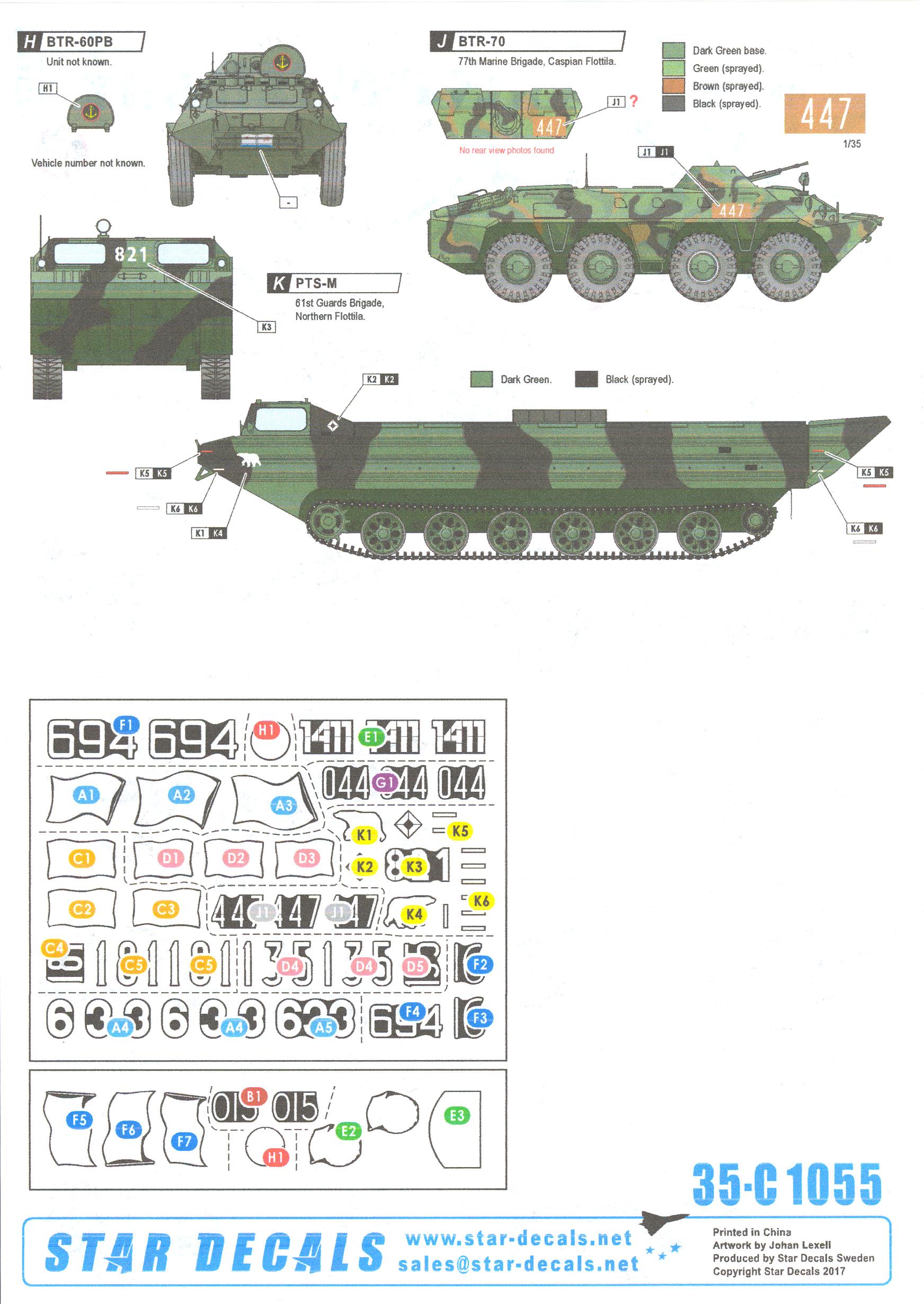Star Decals 1/35 SOVIET & RUSSIAN NAVAL INFANTRY AFVs Part 2 Armored ...