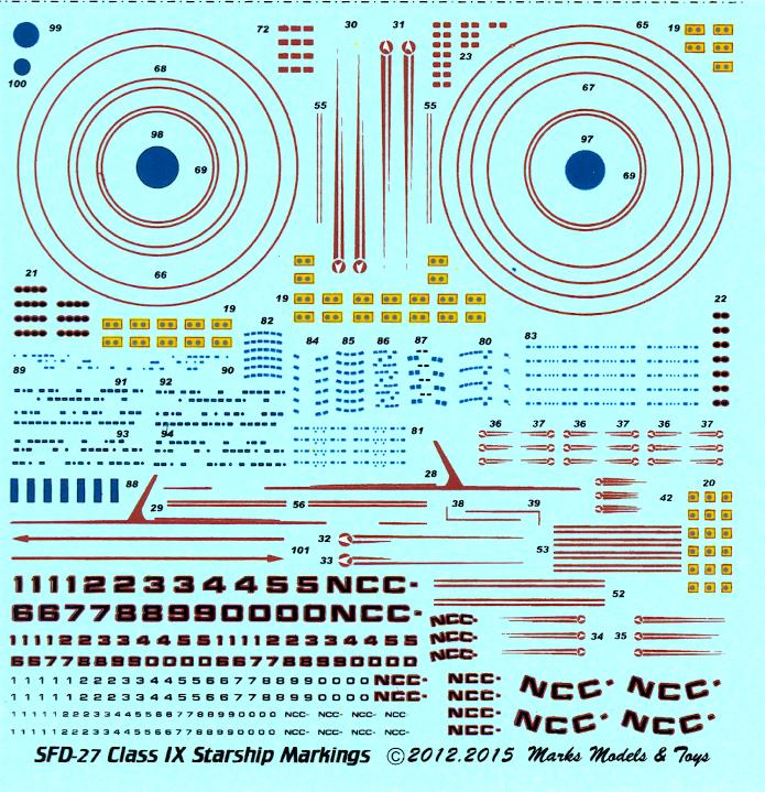 Starfighter Decals STAR TREK CLASS IX STARSHIP MARKINGS | eBay