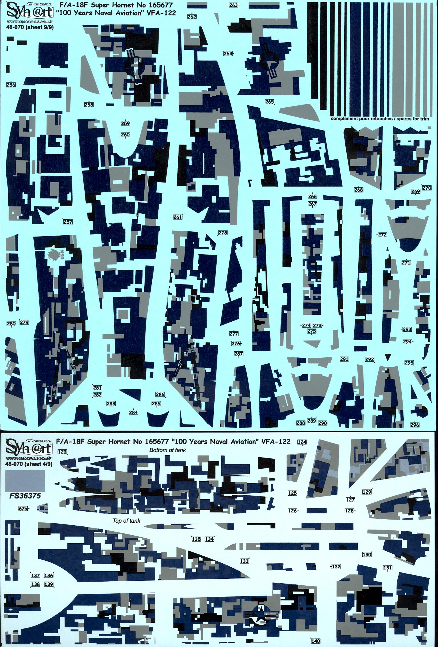 Syhart Decals 1/48 F/A-18F SUPER HORNET VFA-122 Lemoore NAS Digital ...