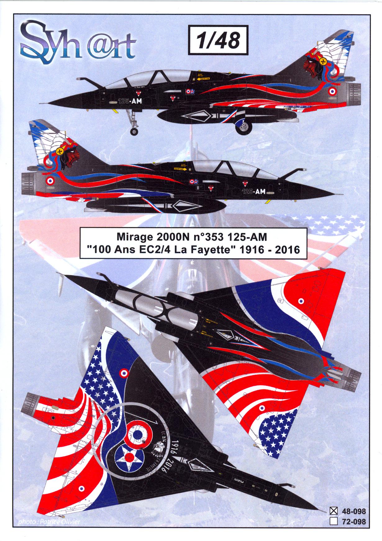 Syhart Decals 1/48 DASSAULT MIRAGE 2000N 100 YEARS OF ECC/4 LAFAYETTE ...