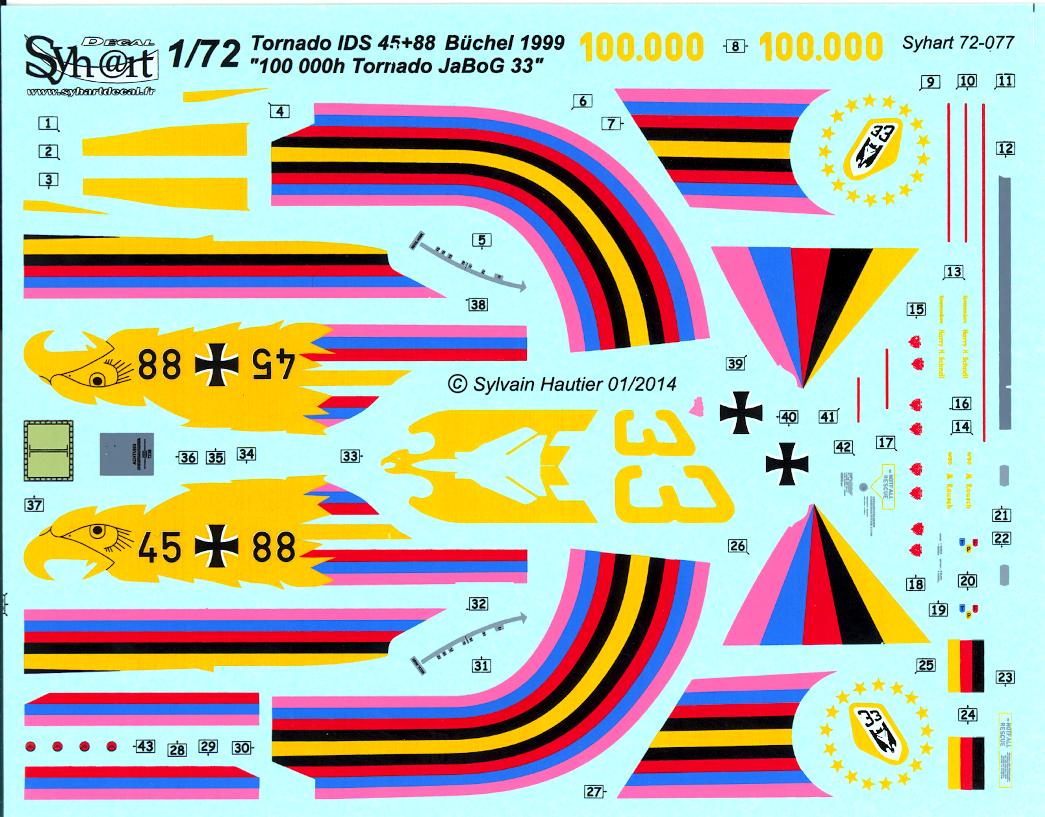 Syhart Decals 1/72 PANAVIA TORNADO German 100,00 Hour Special Scheme | eBay