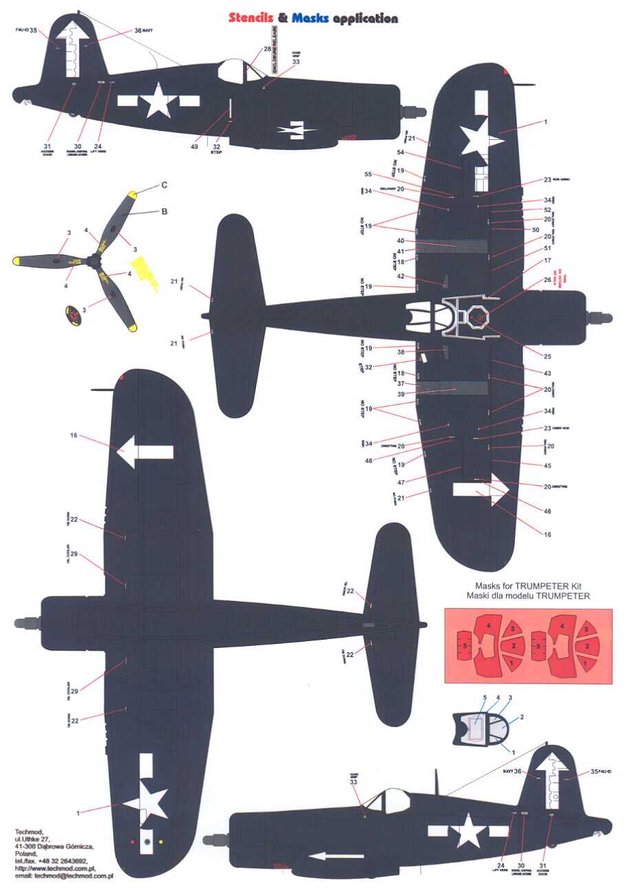 Techmod Decals 1/32 VOUGHT F4U-1D CORSAIR Fighter w/Mask | eBay